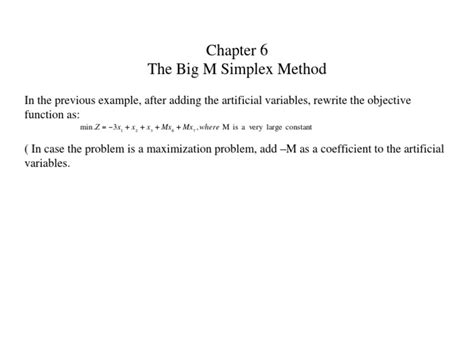 Or Chapter 6 Big M Simplex Method Pdf