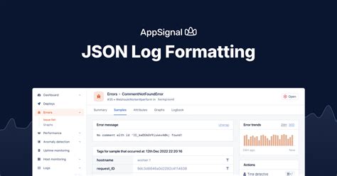 Json Log Formatting Appsignal Documentation