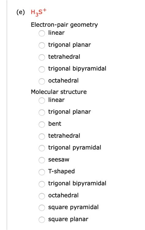 Solved Predict The Electron Pair Geometry And The Molecular Chegg Com