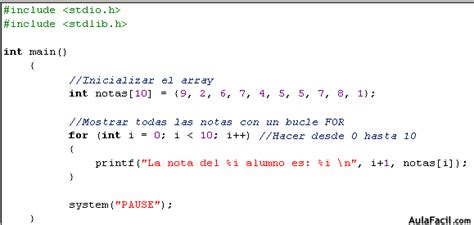 Recorrer un Array Lenguaje de programación C