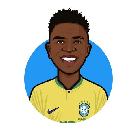 Vinicius Junior Cartoon Caricature By Tessartz Caricature Madrid