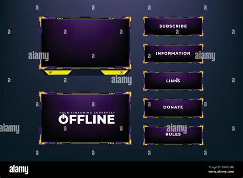 Special Gaming Overlay Design With Yellow And Purple Colors Modern