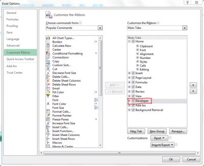 Add Developer Tab In Excel