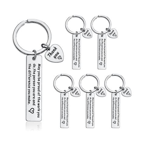 6 Pcs Ts Keychain Appreciation Keychain Make A Difference