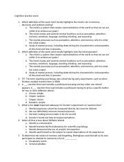 Cognition Practice Exam Docx Cognition Practice Exam 1 Which Definition Of The Word Mind