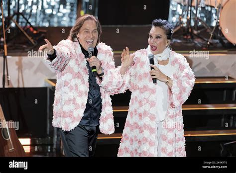 Angela Brambati And Angelo Sotgiu Of Ricchi E Poveri Stock Photo Alamy