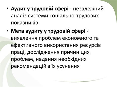 Аналіз звітність і аудит у сфері праці Online Presentation