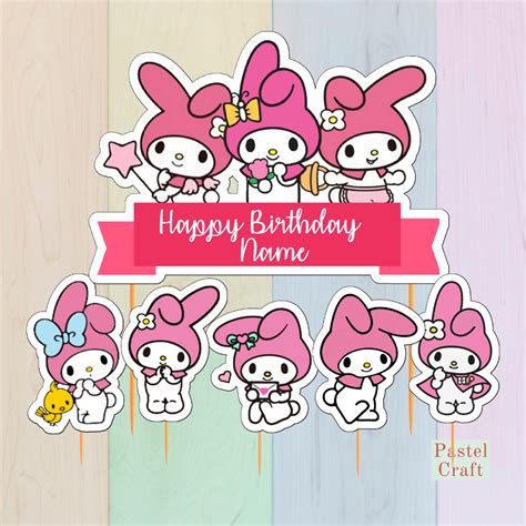 My Melody Customized Cake Topper For Birthday Party Events