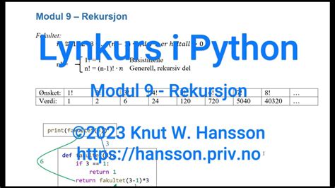 Lynkurs I Python Modul 9 Youtube