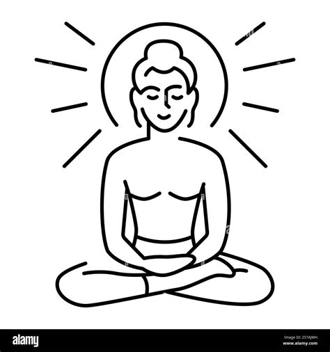 Arhat Line Icon Vector Isolated Element Editable Stroke Stock Vector Image And Art Alamy