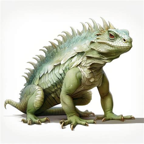 High Quality 2d Illustration Of A Basilisk On White Background Stock Illustration Illustration