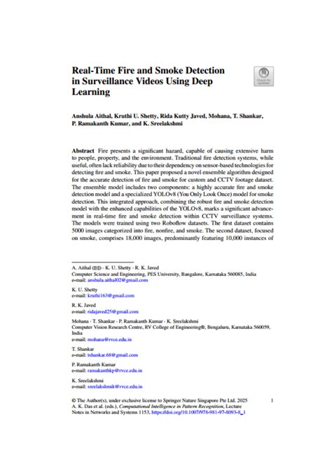 Pdf Real Time Fire And Smoke Detection In Surveillance Videos Using Deep Learning