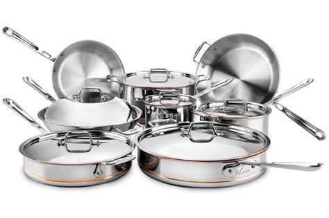 All Clad Copper Core Cookware Set 14 Piece Stainless Steel Cutlery And More Cookware Set