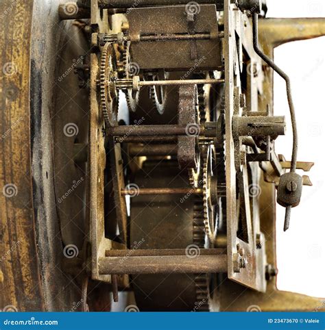Mechanism Of The Old Wall Clock Stock Photo Image Of Teeth Clock