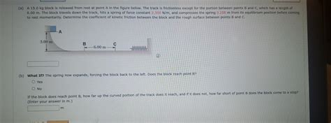 Solved A A Kg Block Is Released From Rest At Point A Chegg