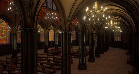 Game Environment Cathedral Creation FlippedNormals