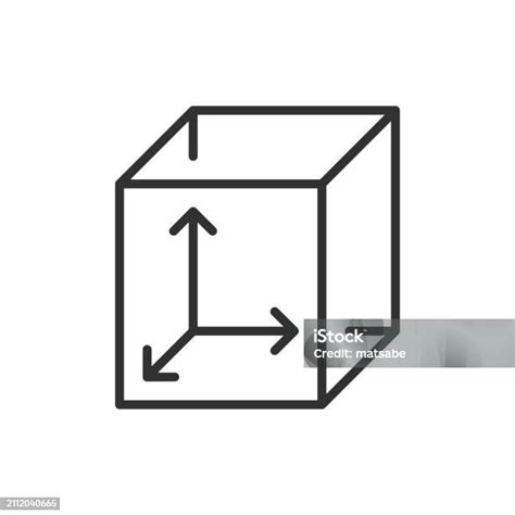 좌표 축이 있는 큐브 선형 아이콘입니다 편집 가능한 획이 있는 선 3차원 형태에 대한 스톡 벡터 아트 및 기타 이미지 3차원 형태 가리키기 기원 Istock