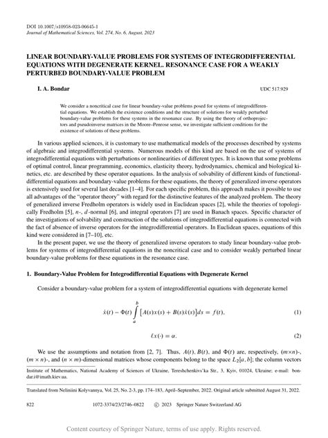 Linear Boundary Value Problems For Systems Of Integrodifferential