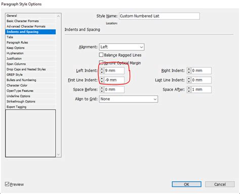 text how to create custom bullet number formatting in indesign