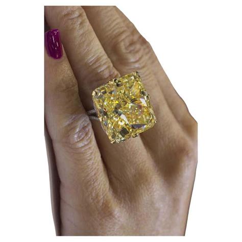 Gia Certified 212 Carat Fancy Yellow Radiant Cut Diamond Ring 14 Karat