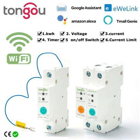 Ewelink Wifi Smart Switch Energy Meter Kwh Metering Monitoring Circuit Breaker Timer Relay For