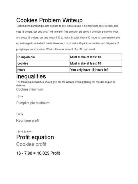 Cookies Problem Writeup Pdf