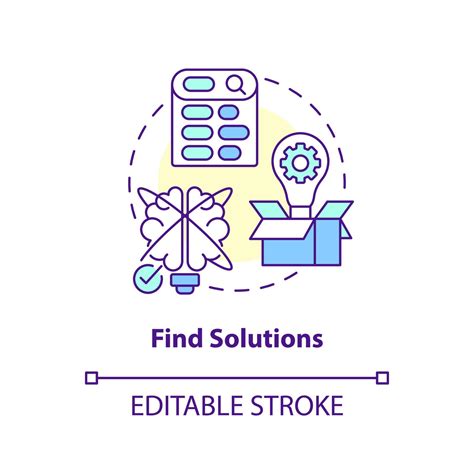 Find Solution Concept Icon Determine Problem Solving Overcoming Flaws Optimization Abstract