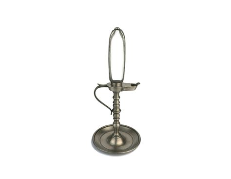 Antique Oil Lamp Clock 19th Century Pewter Oil Clock Lamp Italian