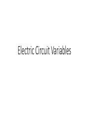 Understanding Electric Circuits Variables Analysis And Course Hero