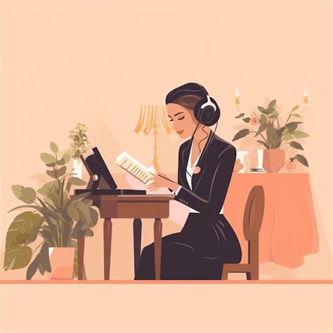 Premium Ai Image Flat Design Female Operator Working At Wedding
