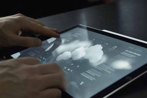 Premium Ai Image Businessman S Hand Demonstrating Cloud Based Data