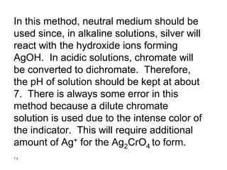 Precepitation Titration Mohrs Method PDF