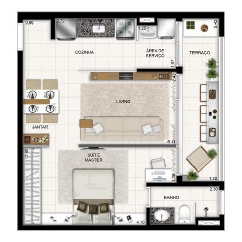 Plantas de Casa 1 Quarto Projeto de Construção Solteiras Noivas