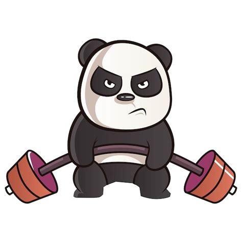 Ilustração de desenho vetorial de panda fofo está se exercitando