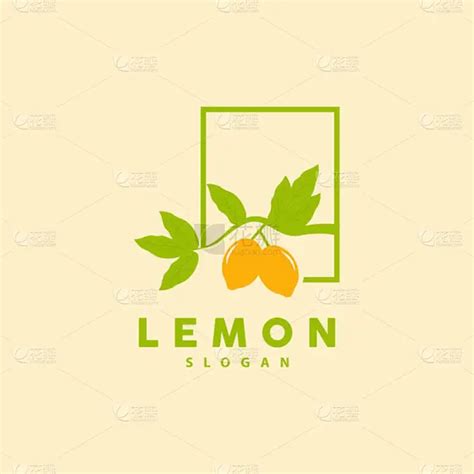 柠檬标志豪华优雅简约的设计柠檬新鲜水果向量为果汁插图模板图标 花瓣网