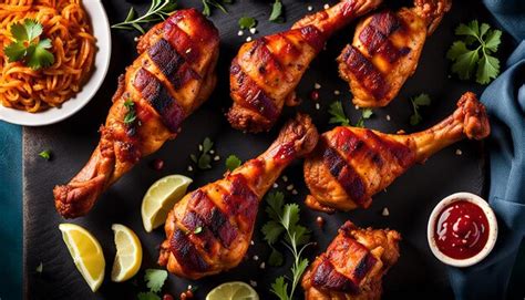 Tandoori Chicken Drumsticks Premium Ai Generated Image