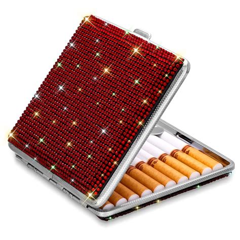 Savori Cigarette Case For Women Men Metal Cigarette Holder Bling