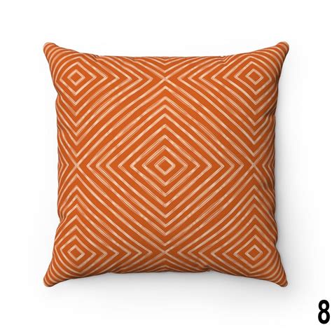 Burnt Orange Checked Outdoor Indoor Fall Throw Pillow Cover Etsy Uk