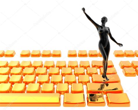 Naked Women On Keyboard Stock Photo By Alperium