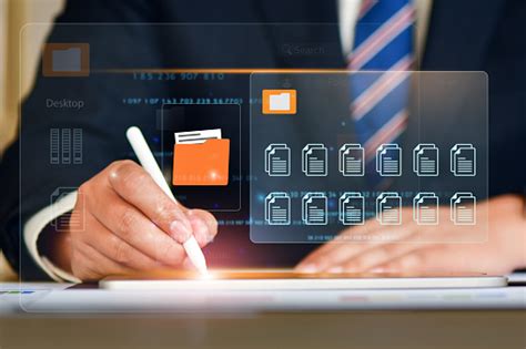 문서 관리 시스템 개념입니다 엔터프라이즈 콘텐츠 관리 디지털 자산 관리 문서 이미징 워크플로 레코드 관리 가상현실에 대한 스톡