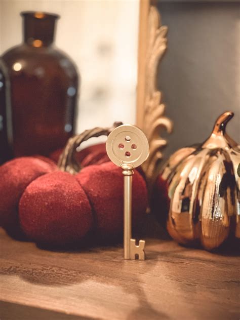 Coraline Button Key Gold Etsy