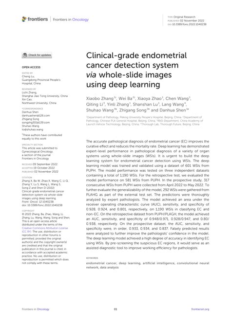 pdf clinical grade endometrial cancer detection system via whole