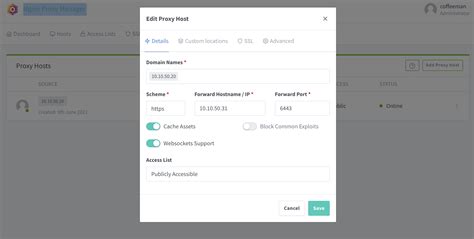 loadbalancer stream settings r nginxproxymanager
