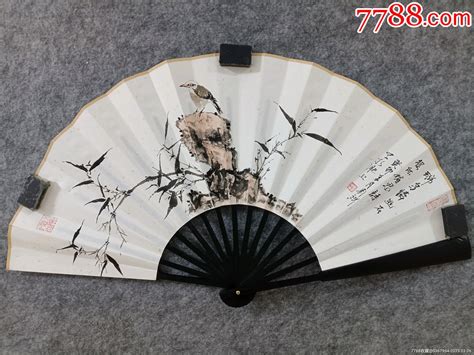 中美协会员（2021年入，编号20626）刘斌老师写意荷花，扇子画 价格66元 Se92426897 花鸟国画原作 零售 7788收藏收藏热线