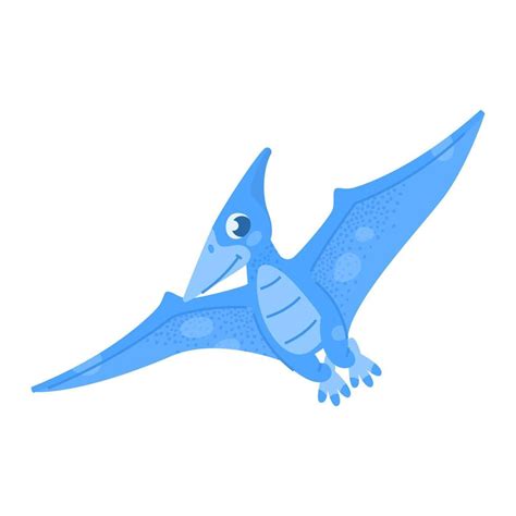 linda dibujos animados bebé dinosaurio personaje volador pterodáctilo