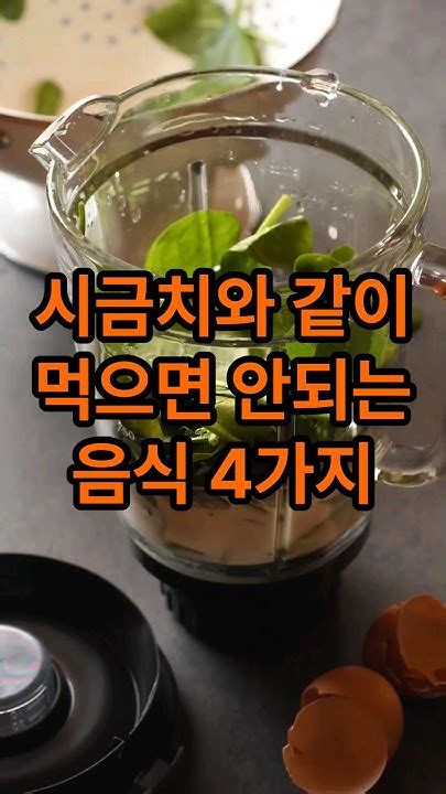 시금치와 같이 먹으면 안되는 음식 4가지 Youtube