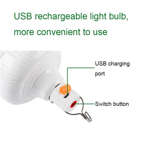 Ab26 Usb 충전 Led 전구 야시장 노점 조명 야외 캠핑 교수형 램프 전원 300w주황색