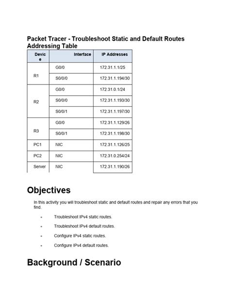 packet tracer lab 4 pdf ip address computer architecture