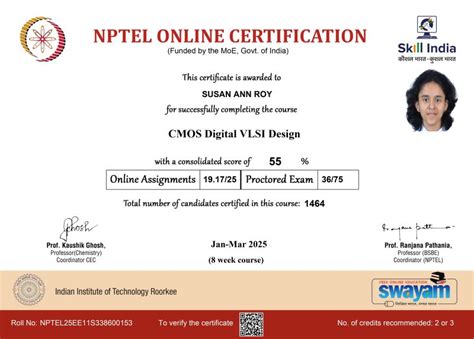 Vlsi Cmos Nptel Iitroorkee Continuouslearning Semiconductors Susan Ann Roy