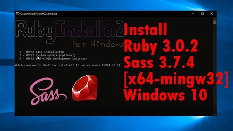 Install Ruby Sass On Windows 10 X64 Mingw32 Youtube